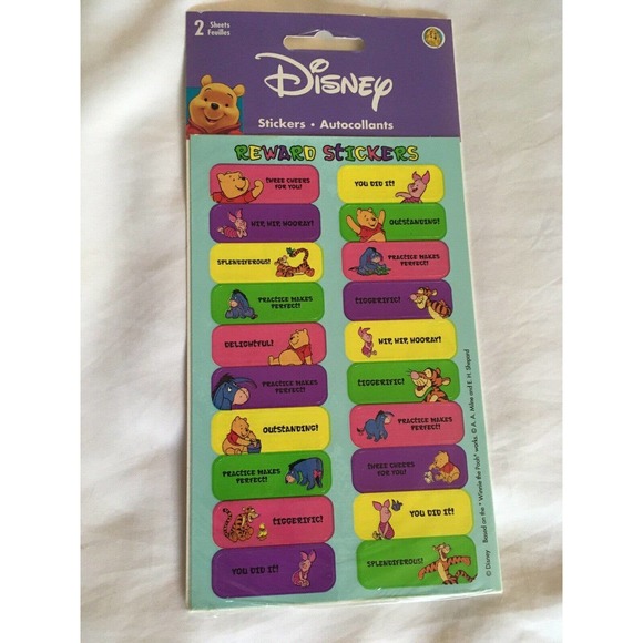 Disney | Party Supplies | Stickers Disney Winnie The Pooh Reward ...
